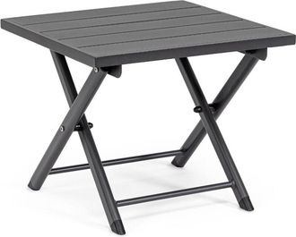 Hellin Table basse de jardin pliante en aluminium anthracite - TAYLEN