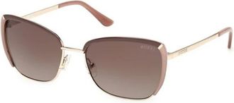 Guess Femme, Accessoires, Beige, Taille: 57 MM Lunettes de soleil oeil-de-chat