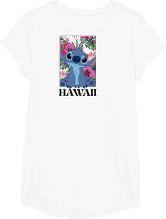 Disney Lilo & Stitch Hawaii Hibiscus Cute Floral Portrait T-Shirt