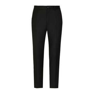 Dolce & Gabbana Logo-Besatz Wollhose - - Trousers - Herren - Schwarzk - 3XL