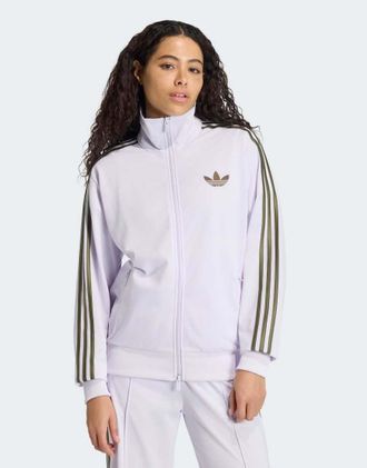 adidas Originals Firebird Trainingsjacke locker in Frozen Purple / Olive Strata-Lila