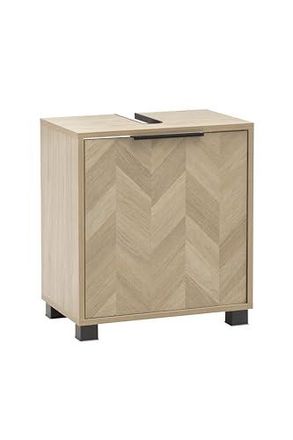 Schildmeyer Waschbeckenunterschrank Piazza 160384, Eiche hell Dekor/Fischgr&auml;ten Dekor, 50,3 x 33 x 56 cm