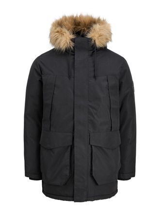 Jack & Jones Herren Jjcamp Faux Fur Parka Bf, Black, x_l