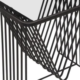 Atmosphera Atmosphera - Table dappoint porte revues Megan Noire Métal & Verre trempé