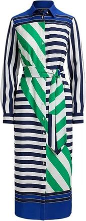 Ralph Lauren Femme, Robes, Multicolore, Taille: 36 FR Striped Crepe Shirtdress