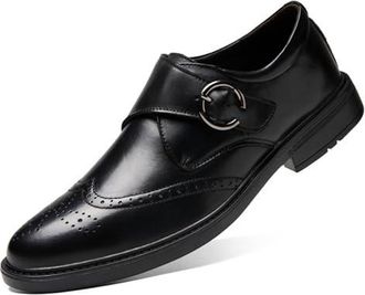 Generic Chaussures habillées classiques en cuir pour homme avec imprimé alligator, Noir 2, 39 2/3 EU
