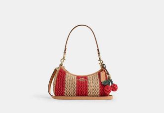 Coach Teri Schultertasche Mit Streifen Und Anh&auml;nger