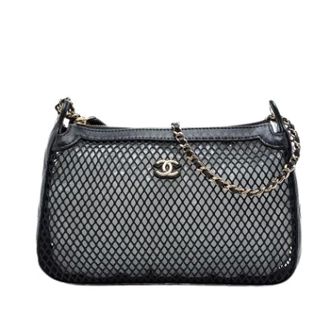 Chanel Sac bandouli&egrave;re vintage en mesh pr&eacute;-poss&eacute;d&eacute; - Femme - Pre-owned - Noir - Taille: ONE Size