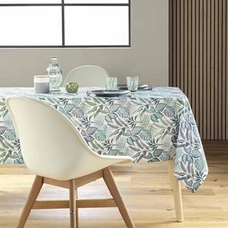 Douceur d'Int&eacute;rieur Nappe Rectangle (145 x 240 cm) Stylis Vert, Polyester Imprim&eacute;