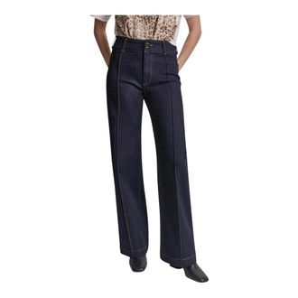 DKNY Dkny - Jean large taille haute &agrave; plis - Femme - Jeans - Bleu - Taille: W31