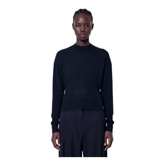 Sportmax Pull en maille c&ocirc;tel&eacute;e - Femme - Pulls - Noir - Taille: 38 FR