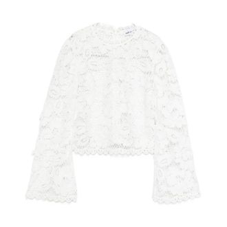 Self Portrait Femme, Blouses et Chemises, Blanc, Taille: 36 FR Haut en dentelle