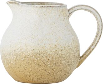 Bloomingville Paula Milchk&auml;nnchen aus Steingut - dekoratives Design, Milchkanne perfekt f&uuml;r deinen Fr&uuml;hst&uuml;ckstisch, mit nat&uuml;rlicher Beschaffenheit, 435 ml