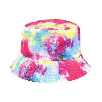 Generic Chapeau de p&ecirc;cheur Tie Dye pour femme Double Printemps &Eacute;t&eacute; Mode Bassin Chapeau en Europe et Am&eacute;rique Chapeau de pare-soleil populaire Chapeau de seau 