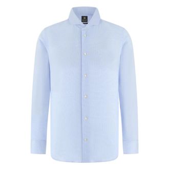 Boggi Milano Homme, Chemises, Bleu, Taille: S Chemise en coton &agrave; carreaux coupe slim