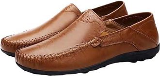 Generic Chaussures en cuir doubl&eacute;es en polaire pour homme sans lacets - Mocassins &agrave; enfiler &agrave; bout pointu - Chaussures plates d&eacute;contract&eacute;es pour &eacute;v&eacute;nements da