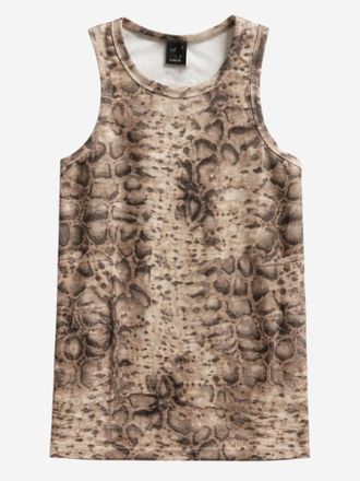 Pinko Womens Tank Top Stretch Cotton Beige-Black Beige/black