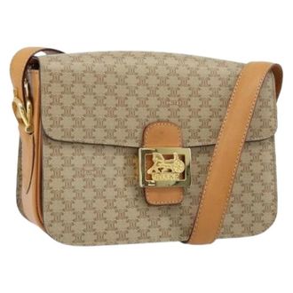 Celine Sac bandouli&egrave;re Pre-owned Vintage Macadam en toile - Femme - Pre-owned - Beige - Taille: ONE Size