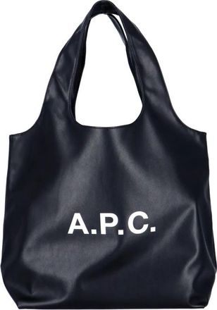 A.P.C. Shopper & Totes - Minimalist Black Tote Bag With Logo Print - Gr. unisize - in Blau - f&uuml;r Damen