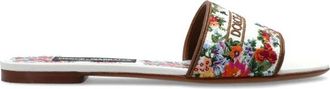 Dolce & Gabbana Femme, Chaussures, Multicolore, Taille: 38 1/2 EU Slides &agrave; motif floral