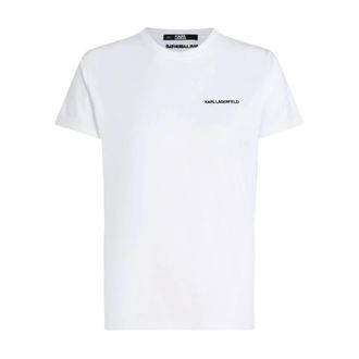 Karl Lagerfeld Femme, Tops, Blanc, Taille: 38 FR T-Shirt Essentiel Logo