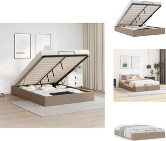 vidaXL Ottoman-Bett ohne Matratze Cappucino 140x190cm Kunstleder - Ottoman-Bett - Ottoman-Betten - Bettrahmen - Bettgestell