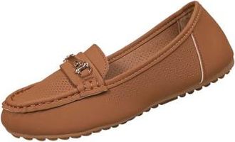 Generic Mocassins pour femme, coupe large, confortables, couleur unie, tendance, l&eacute;gers, classiques, &agrave; enfiler, chaussures d&eacute;contract&eacute;es, travail, magasinage,