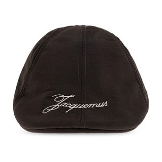 Jacquemus Flatcap mit gesticktem Logo - - Accessories - Herren - Braun - 58 CM