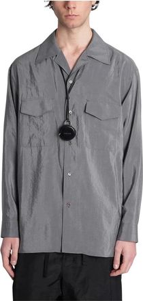 Christophe Lemaire Homme, Chemises, Gris, Taille: M Chemise &agrave; Col Convertible