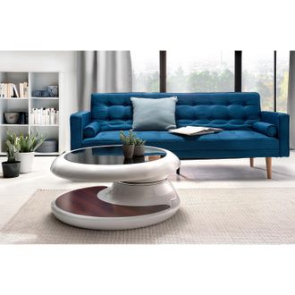 Loftscape home24 Couchtisch Salbris Ø 90cm Weiß