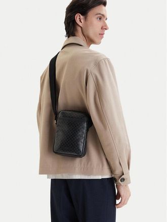Calvin Klein Umh&auml;ngetasche Emblem Aop Coated Slim Reporter LV04D3334G Schwarz