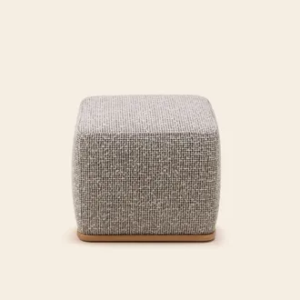 Madura Pouf Arnel Pietro ivoire et noir - BLANC