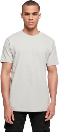 Build Your Brand Herren T-Shirt Round Neck, Männer Basic T-Shirt mit Rundhalsausschnit, Regular Fit, Baumwolle, Lightasphalt, 5XL
