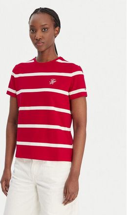 Tommy Hilfiger T-Shirt Script WW0WW47809 Rot Regular Fit