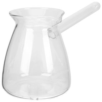 Hemoton T&uuml;rkische Kaffeekanne Aus Dickem Borosilikatglas 450 Ml Mit Seitlichem Griff F&uuml;r Tee Kaffee Milch Und Butter Hitzebest&auml;ndig Und Sp&uuml;lmaschinenfest