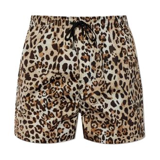 Dsquared2 Homme, Maillots de bain, Beige, Taille: XS Short de bain &agrave; imprim&eacute; l&eacute;opard