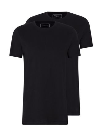 Tom Tailor Herren Long Fit T-Shirt im Doppelpack, Black, M