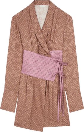 Dries Van Noten haut cache-coeur en jacquard - Rose