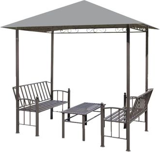 vidaXL Vidaxl - Chapiteau de jardin avec table et bancs 2,5x1,5x2,4m Anthracite