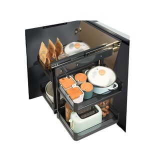 Generic Ausziehbarer Organizer Aus Aluminiumlegierung for Schrankt&uuml;ren, 2-stufige Ablage, H&ouml;henverstellbar(300 Cabinet)