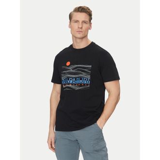 Napapijri T-Shirt S-Buti NP0A4INM Schwarz Regular Fit
