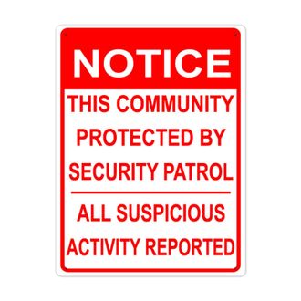 Generic Wanddeko, Retro Metall Wandschild, Diese Community Wird Durch Sicherheitspatrouille Geschützt. Alle Verdächtigen Aktivitäten Werden Gemeldet., Metalls