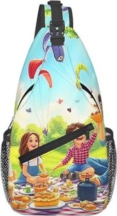 Generic Sac &agrave; bandouli&egrave;re pour pique-nique familial sur la pelouse, sac &agrave; dos de voyage, sac &agrave; dos &agrave; bandouli&egrave;re pour homme