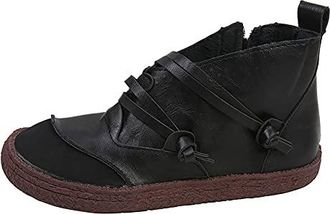 Generic Bottes rondes pour femme - Bottes chaudes &agrave; bout ouvert - Chaussures de cowboy - Bottes de pluie courtes originales, Noir, 37.5 EU