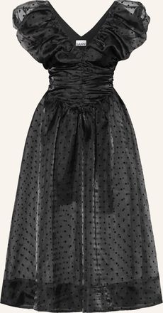 Ganni Kleid Mit R&uuml;schen schwarz