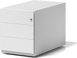 Bisley Rollcontainer Note mit Griffleiste, 3 Universalschubladen, Metall, 696 Verkehrsweiß, 77.5 x 42 x 49.5 cm