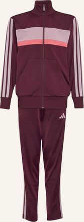 adidas Seasonal Essentials Tiberio 3-Streifen Tricot Kids Trainingsanzug rot