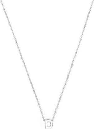 Luxenter Collier Alphabet finition argent - Lettre D, Mediano, M&eacute;tal, Sans pierre pr&eacute;cieuse