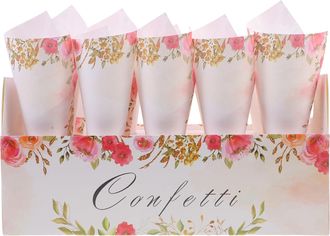 Valiclud Papierkegel Halter mit Tray Stabile Papiertüten für Blumen Konfetti Kleine Sträuße Süßigkeiten Vielseitig für Hochzeit Partydekoration Beschreibbar Gr