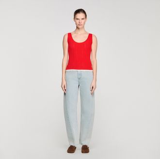 Sandro D&eacute;bardeur en maille orn&eacute;e de dentelle